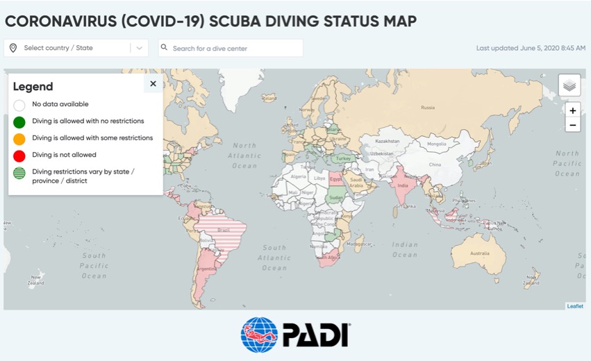 PADI launches new COVID-19 Scuba Diving Status Map to help divers get ...